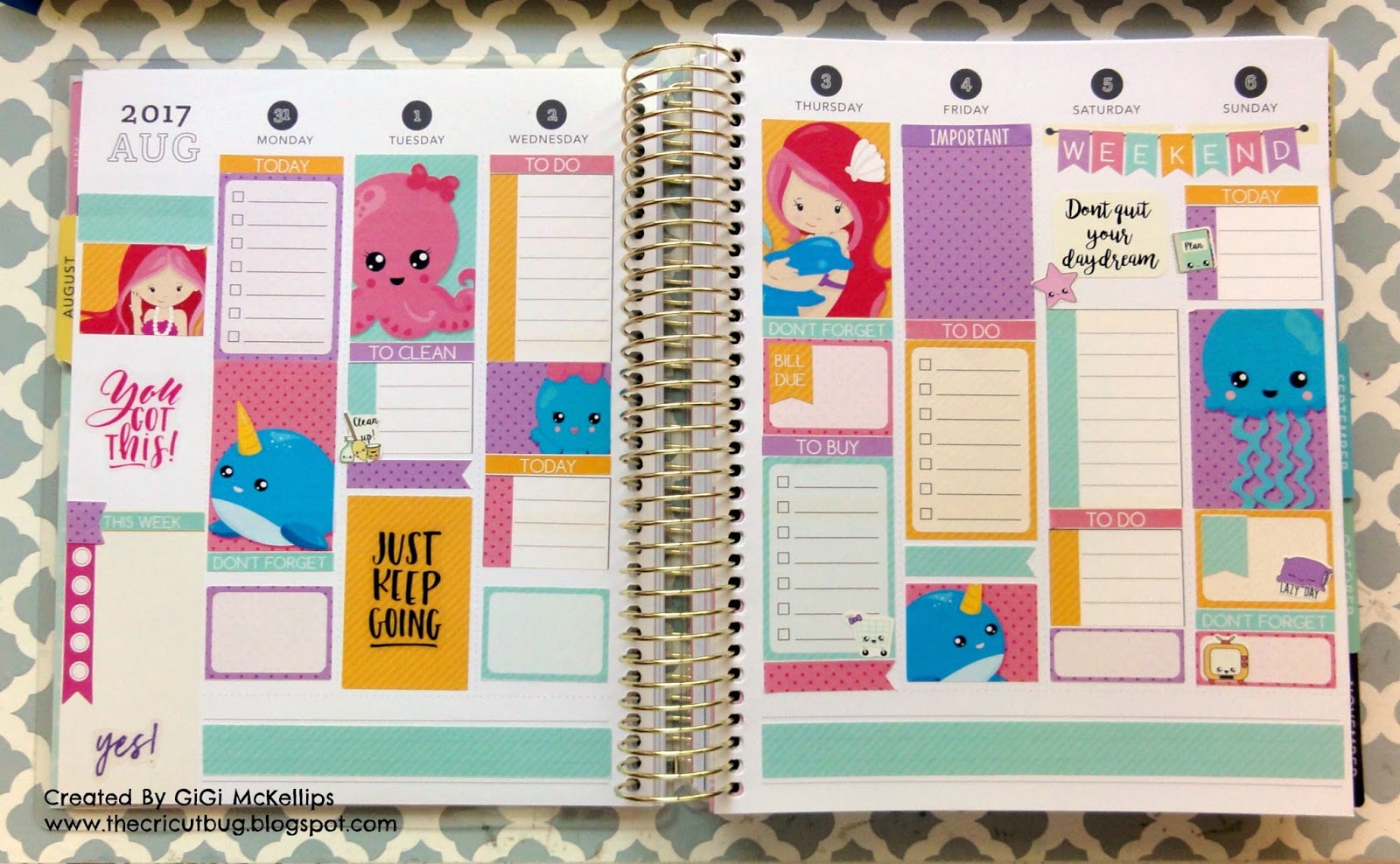 The Cricut Bug: Under the Sea Planner Pages