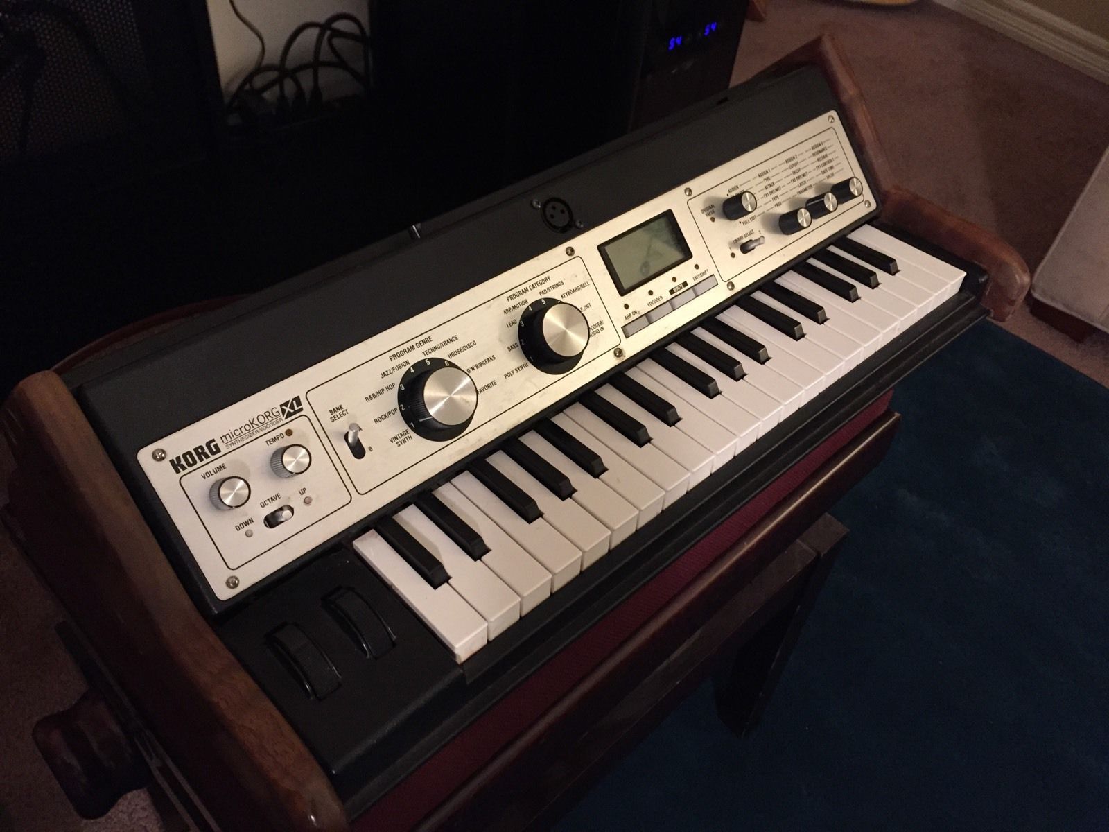 MATRIXSYNTH: Custom Korg microKorg XL with Slanted Front Panel & Wood Sides