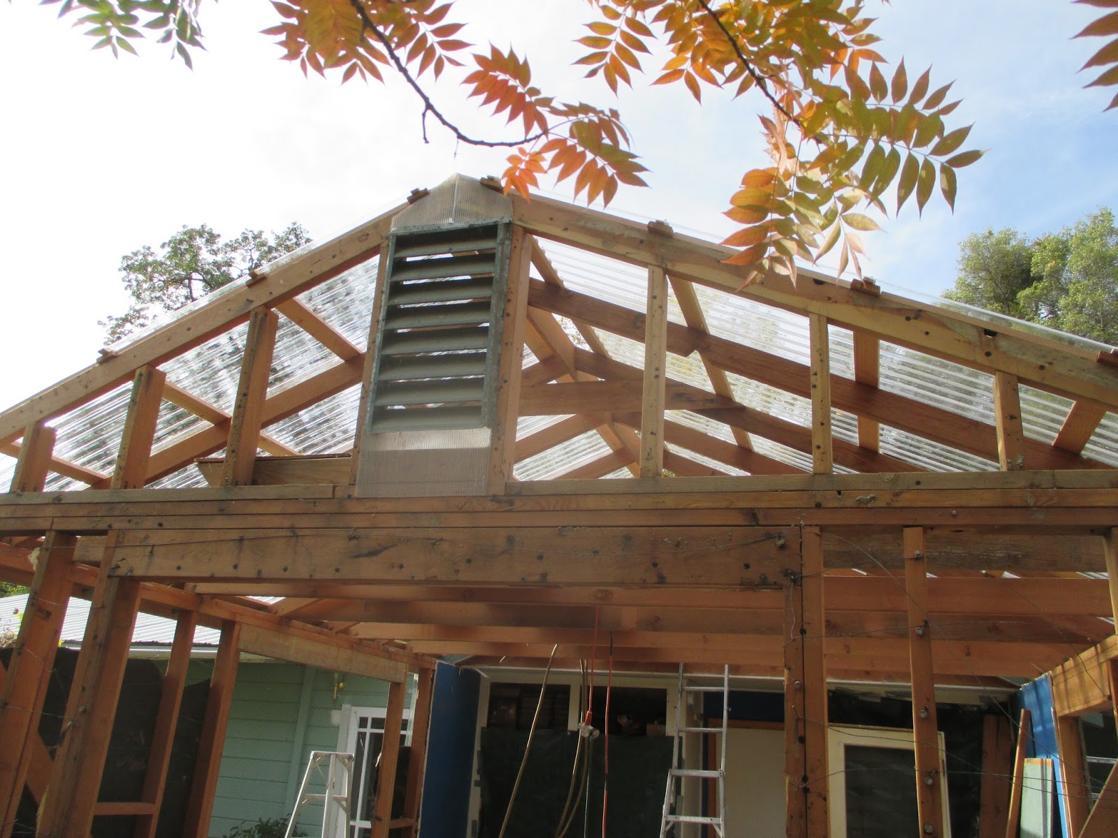 triangle: greenhouse (roof panels---south side, gable panels, and ridge ...