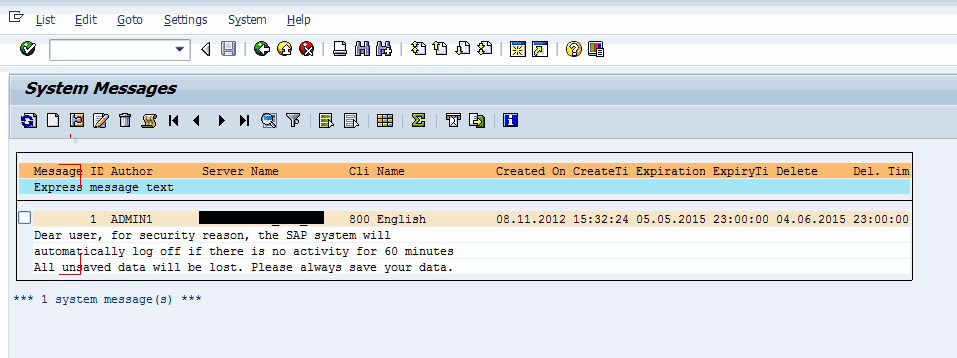 SAP Basis For Beginner: Post / Broadcast of System Message