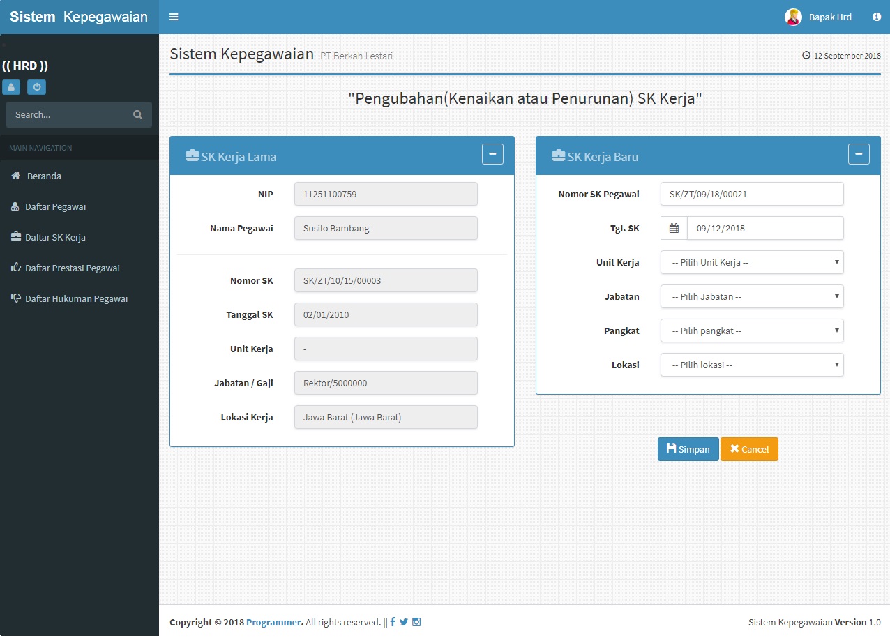 Source Code Pengolahan Data Pegawai Berbasis WEB - Source Code