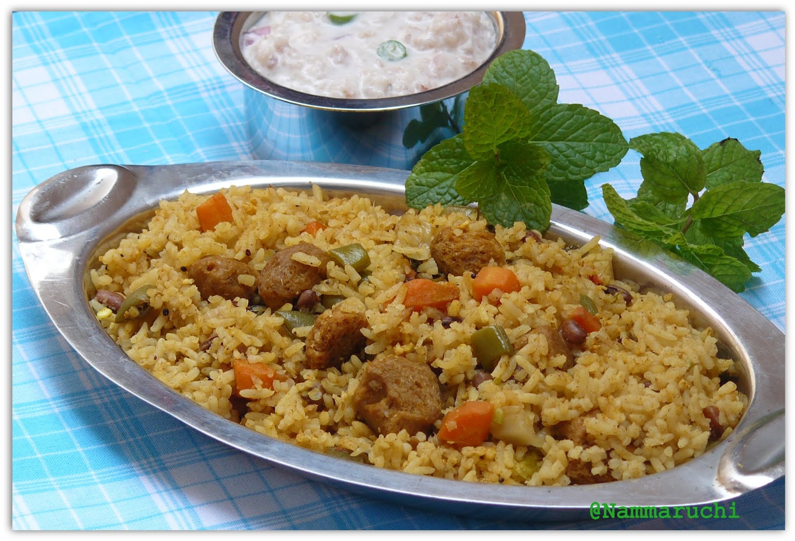 Namma Saviruchi: Vegetable Bhath With Mint And Soya Chunks