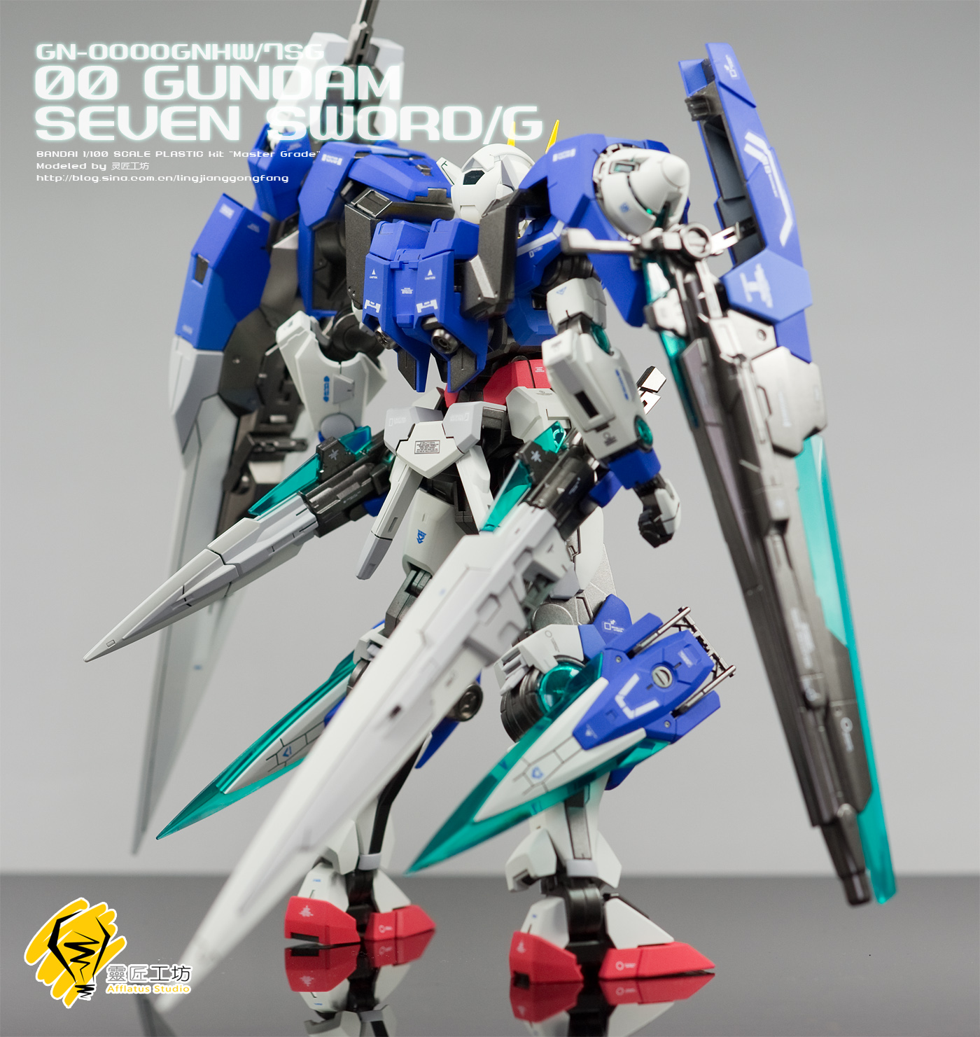 GUNDAM GUY: MG 1/100 GN-0000GNHW/7SG 00 Gundam Seven Sword/G - Painted ...