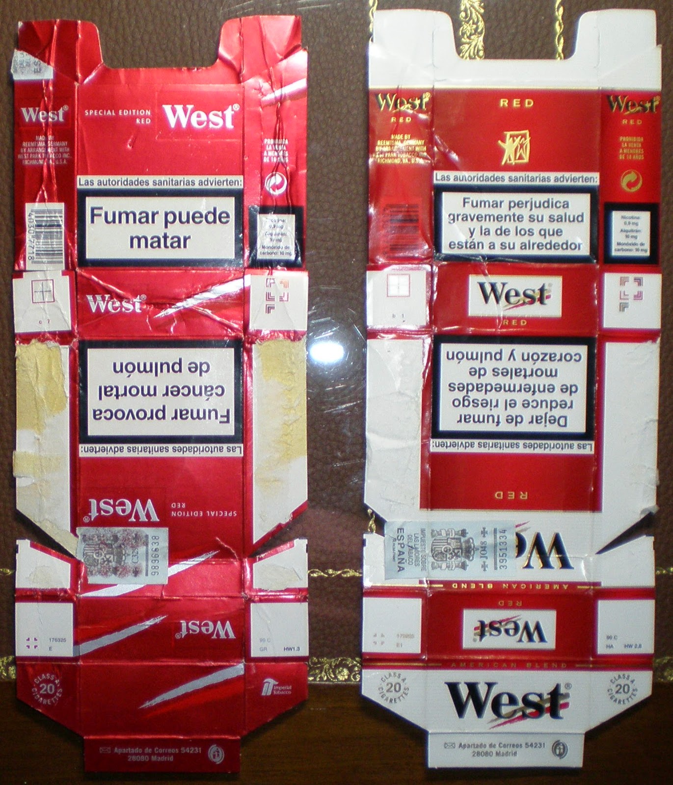 Coleccionismo de Paquetes de Tabaco: CIGARRILLOS WEST