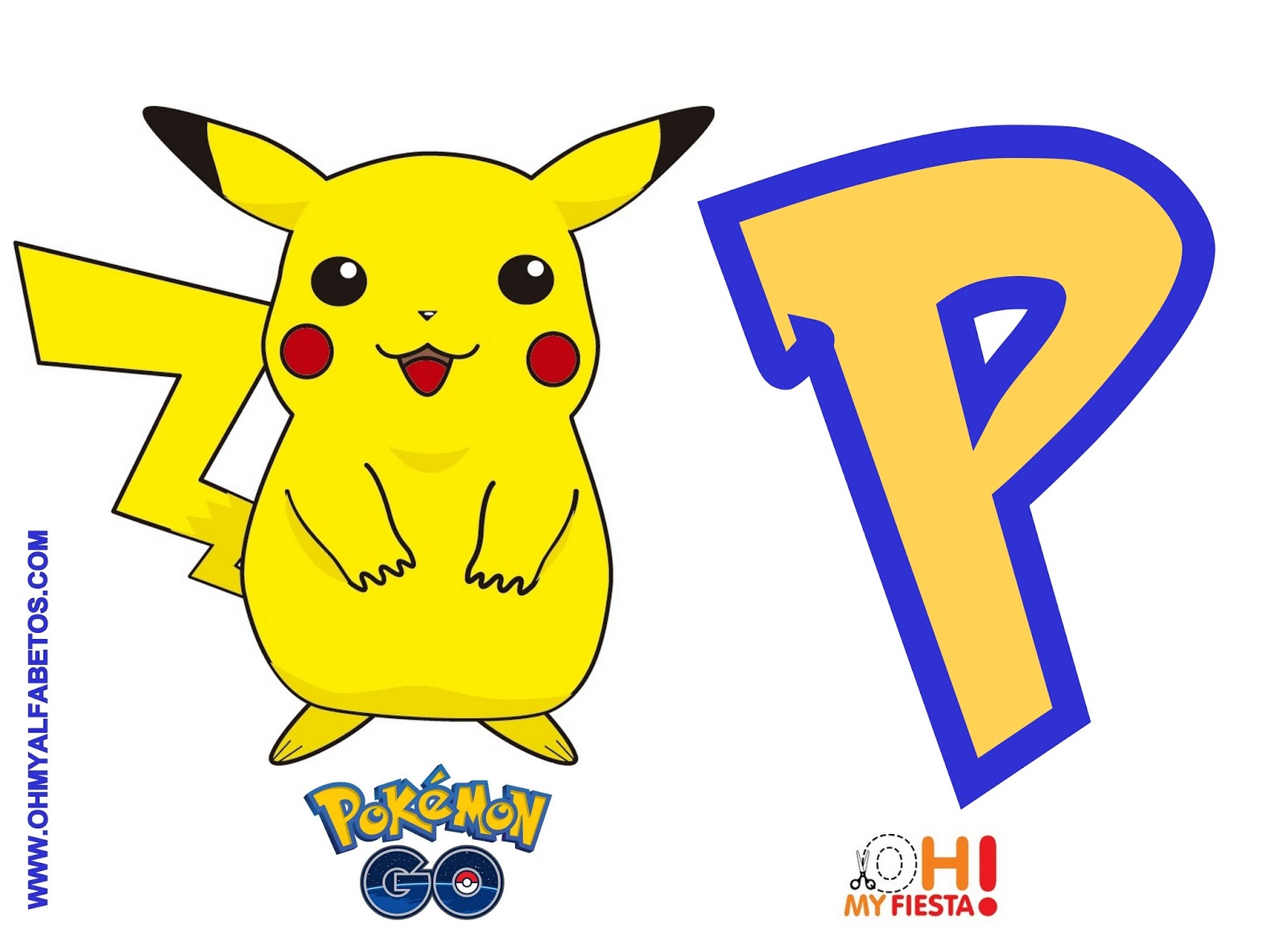Alfabeto Gratis de Pikachu Pokemon Go. - Oh my Alfabetos!