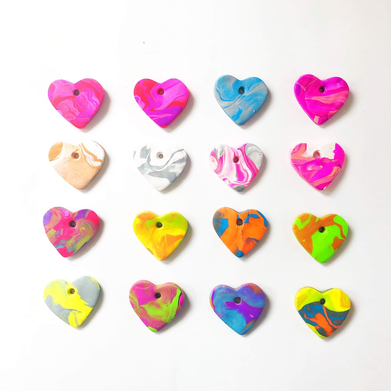 Marbled hearts to celebrate Valentine's Day