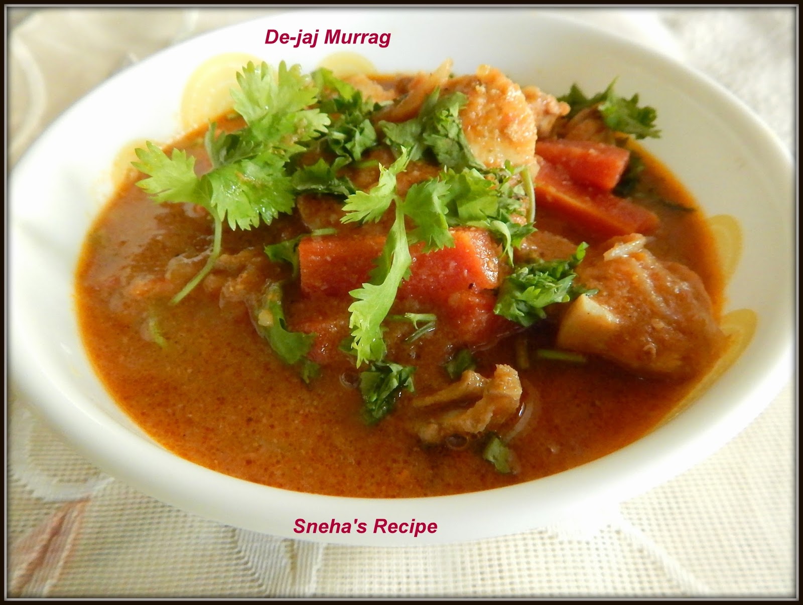 De-jaj Murrag / Chicken Saloona - A Chicken Stew - UAE - Sneha's Recipe