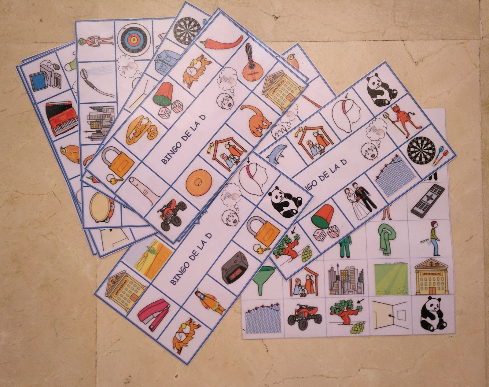 Mis Materiales AL y PT: BINGO DE LA D