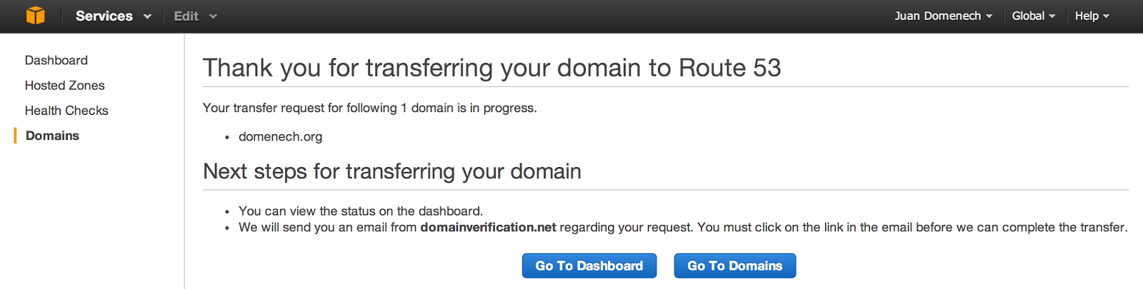 My Blog How To Transfer Your Internet Domain To Aws Route 53