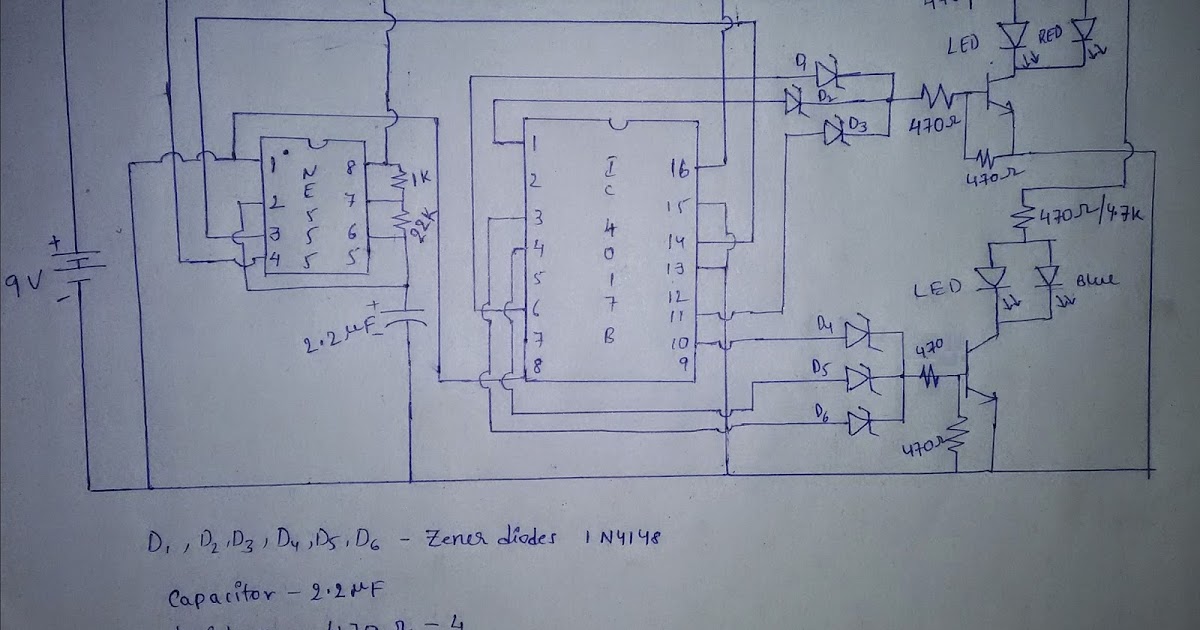 Electronic Projects : Police Lights using 555 timer ic and 4017 Ic