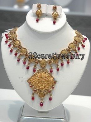 Uncut Diamond Ruby Long Chain Gallery (Chakri Diamond) - Jewellery Designs
