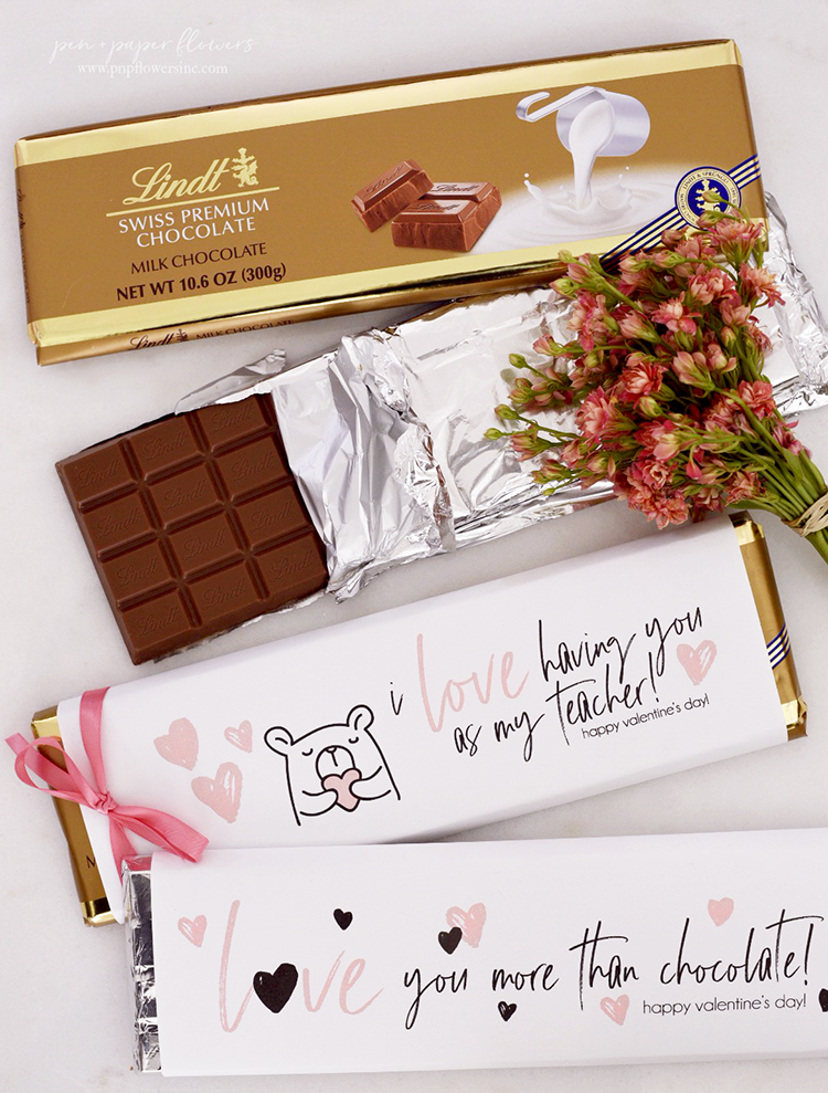 Pen + Paper Flowers: GIFT IDEA | Valentine's Day Lindt Bar Wrappers