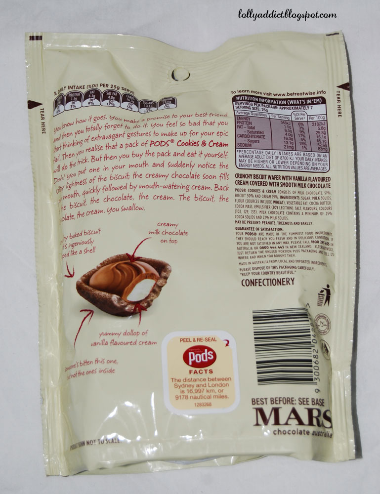 Lolly Addict - Australian Confectionery Reviews: Mars Pods Cookies and ...