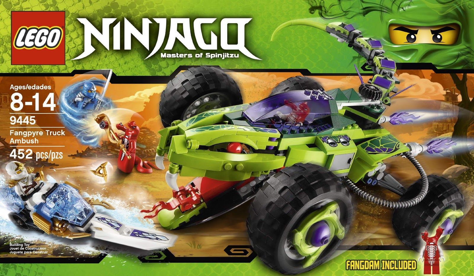 onetwobrick27: LEGO set database: set database: LEGO 9445 fangpyre ...