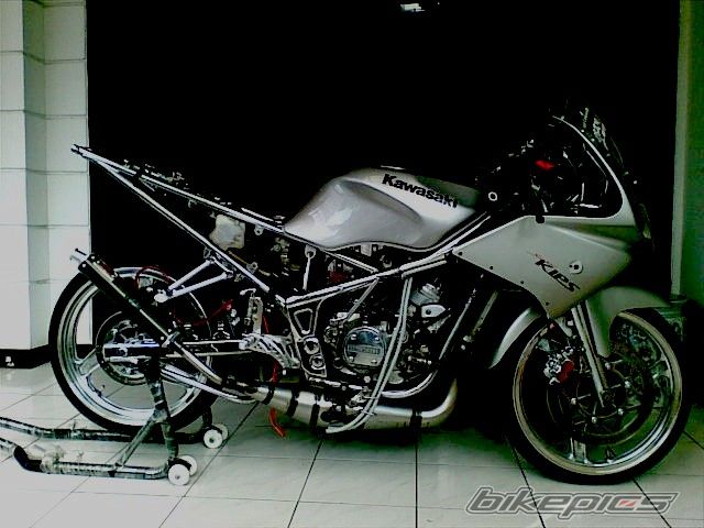 Ninja 150 old modif drag silver - Modif Ganteng