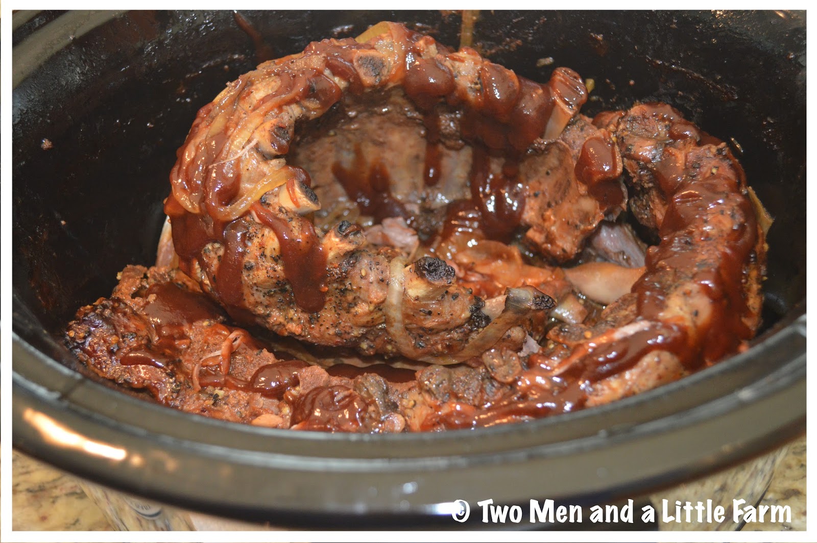 Two Men and a Little Farm: BBQ SLOW COOKER RIBS CROCKPOT RECIPE