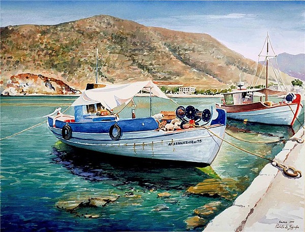 Standart: Watercolor paintings of Greece created by artist Pantelis ...