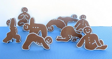 The Incredible Stuffs: Gingerbread men doing yoga