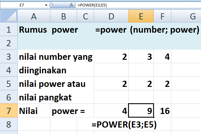 Daftar Rumus Excel | Rumus Matematika Microsoft Excel 2007 Bag Satu ...
