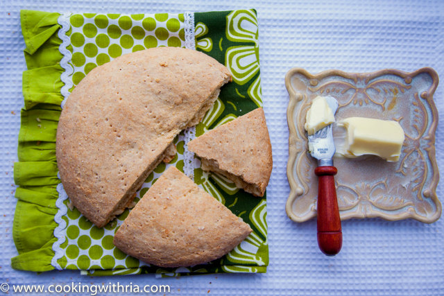 Serve with butter, cheese, eggs, buljol, or saltfish and tomatoes ...or ...