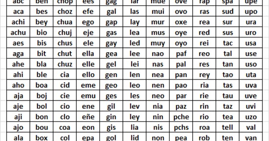 LEXICON FISE-2: Palabras de 3 Letras