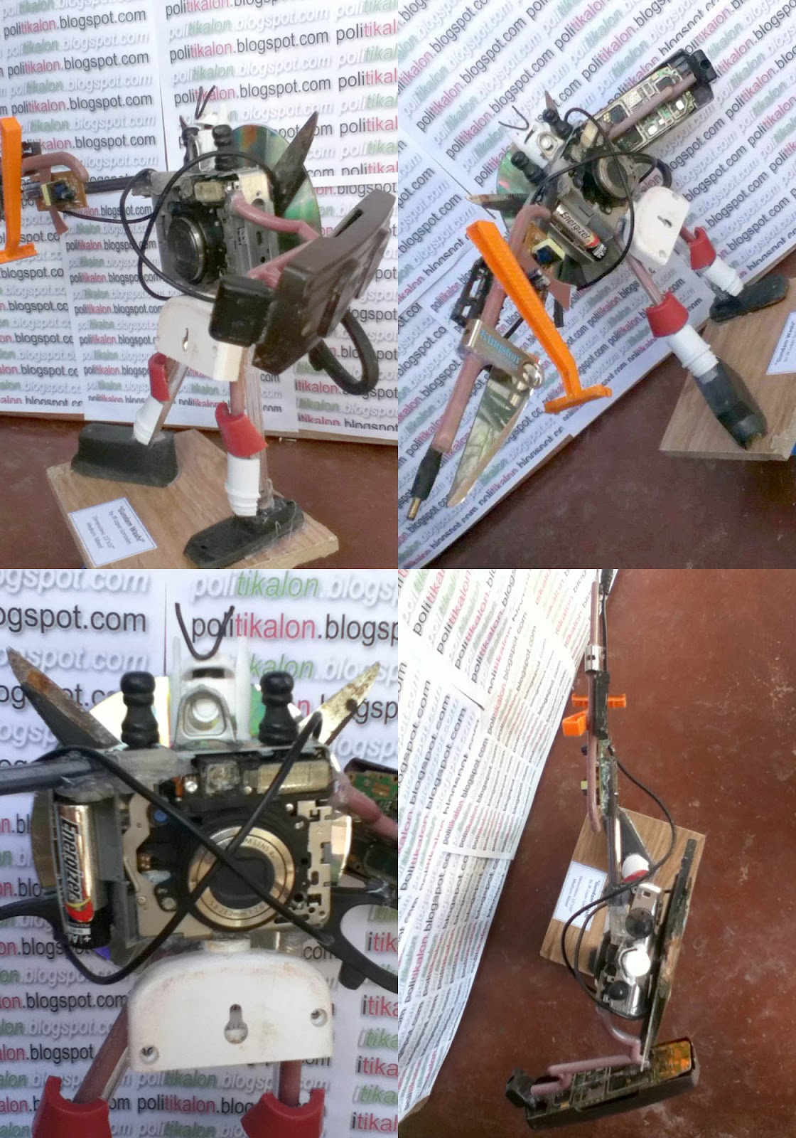 An Artistic Robot Sculpture Made from Junk