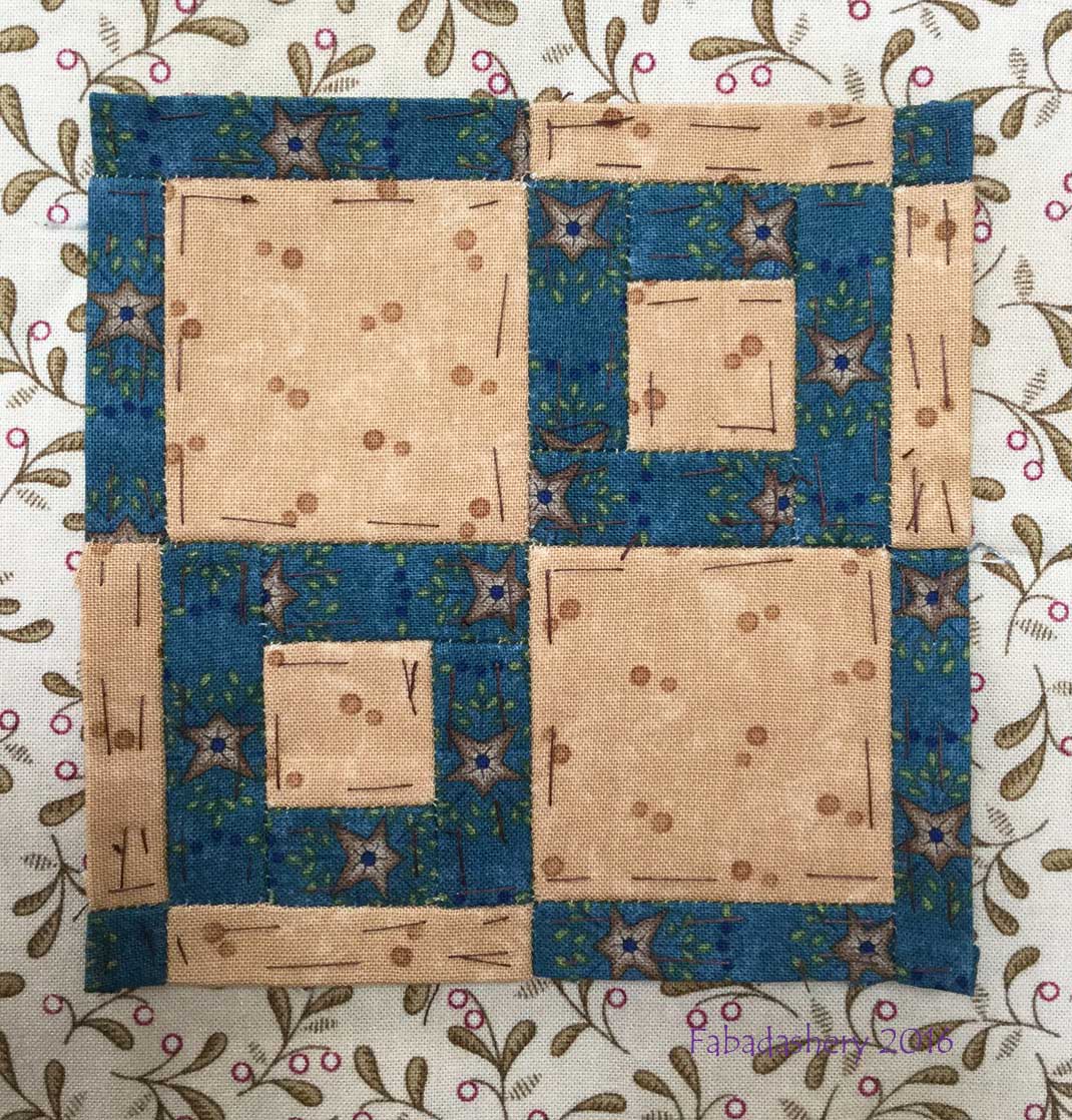 Fabadashery: Dear Jane Quilt - Block L1 Widow's Pane
