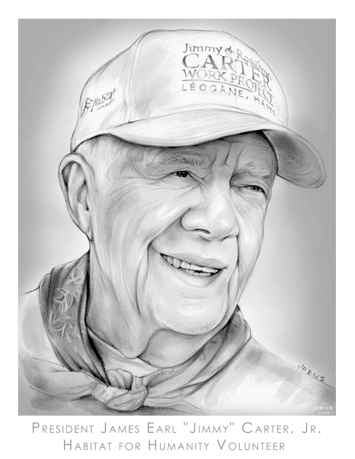 Sketch of the Day: President Jimmy Carter - Habitat for Humanity Volunteer