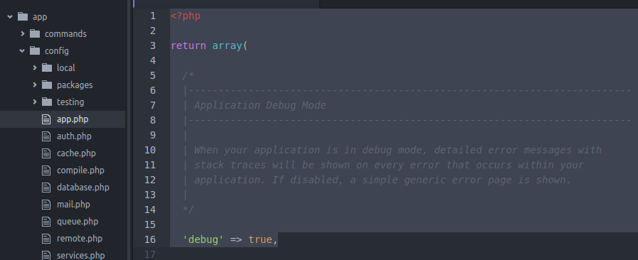 How To Enable And Disable Debug Mode On Laravel 42 Laravel Php Framework
