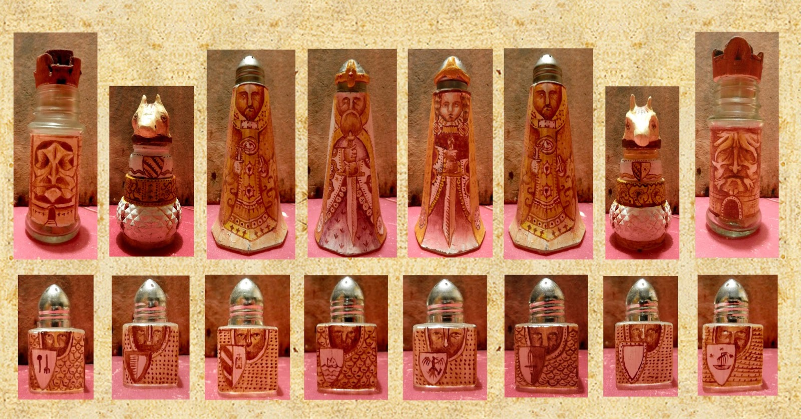 Giallo Antico: Salt and Pepper Shaker Chess Set