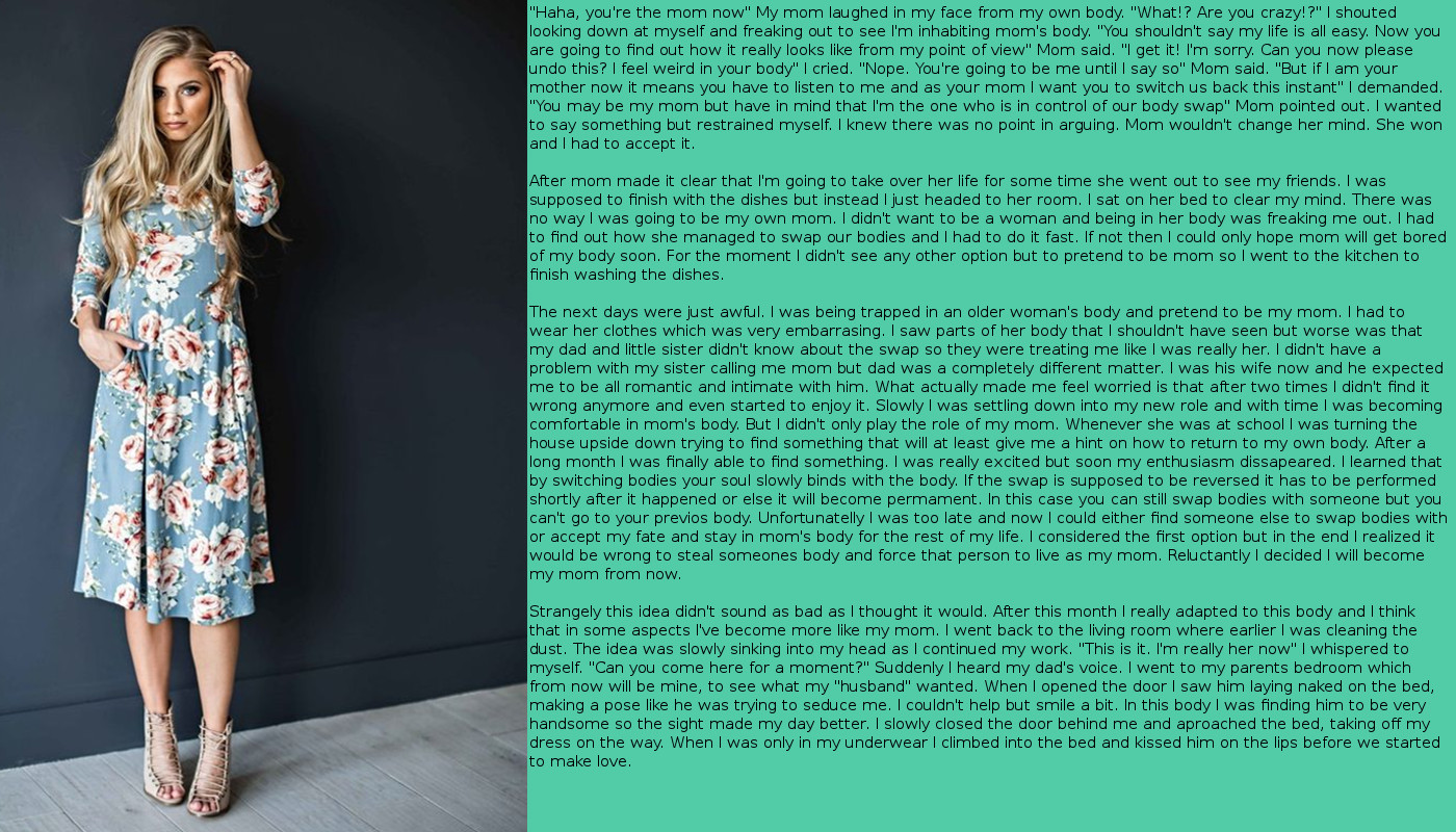 Marti's tg captions: Looks like I am mom now