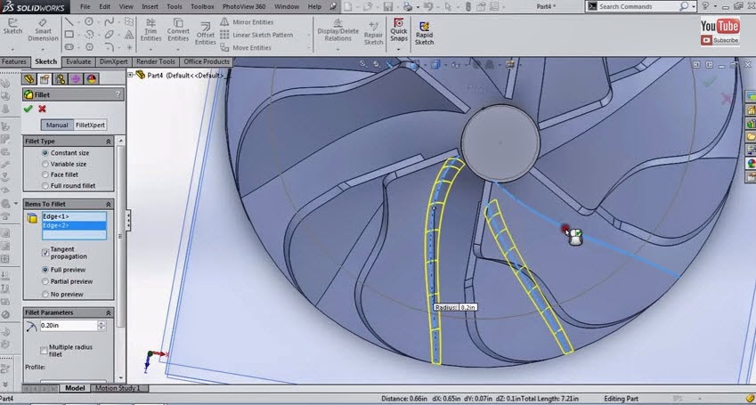 How to create a simple Modeling Turbine Rotor in Solidworks Tutorial ...