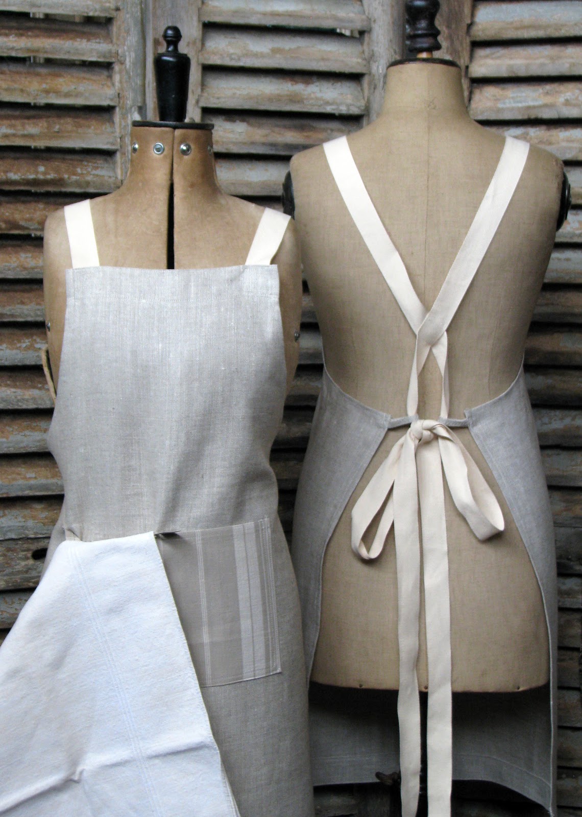 The Drill Hall Emporium: new in store! French linen aprons handmade by ...
