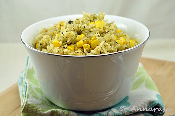 Annarasa ~ Essence of Food: Hara Masala Makai Pulao | Spicy Green Corn Rice