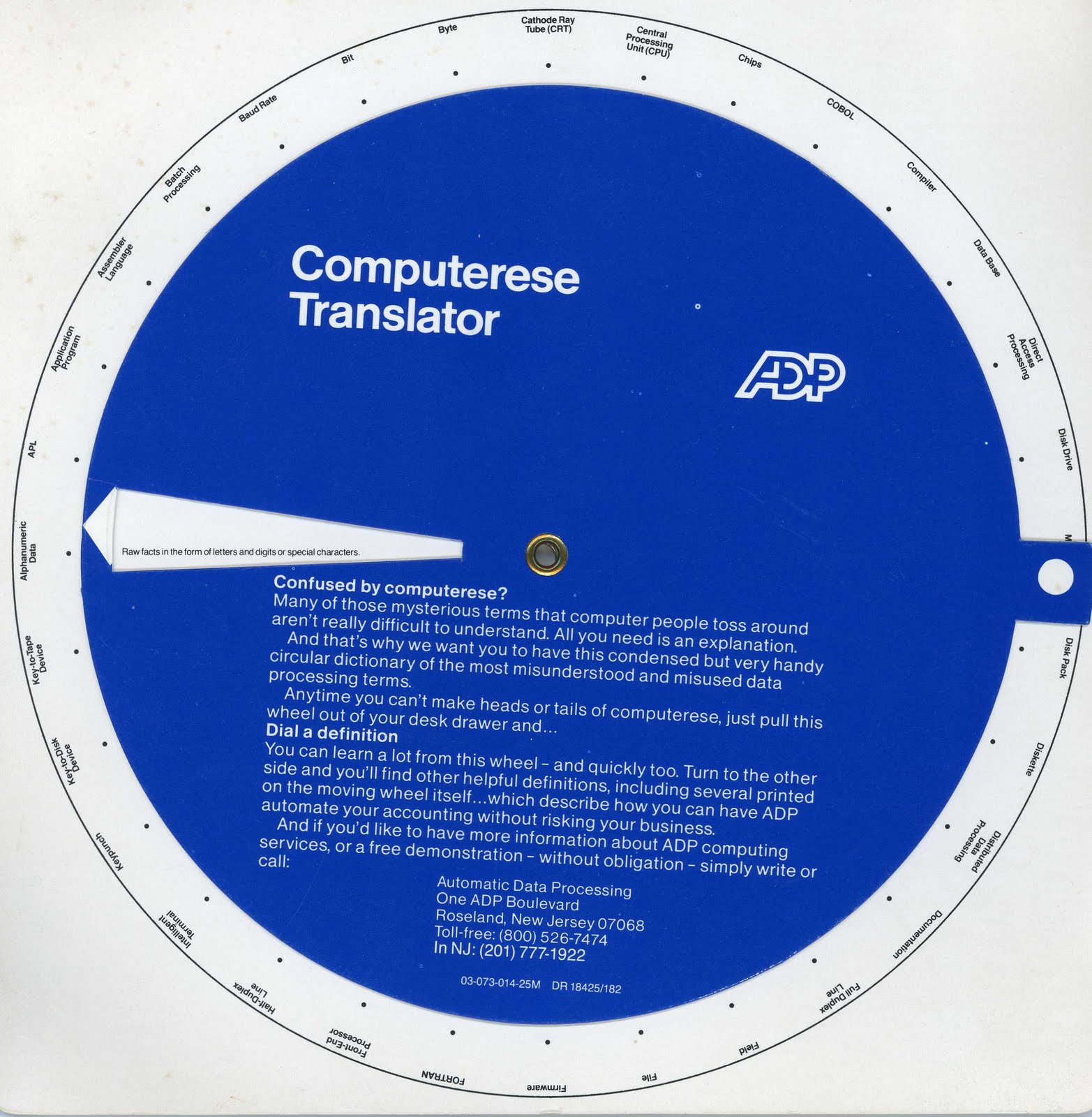 Eclectica ADP Computer Jargon Translator Wheel