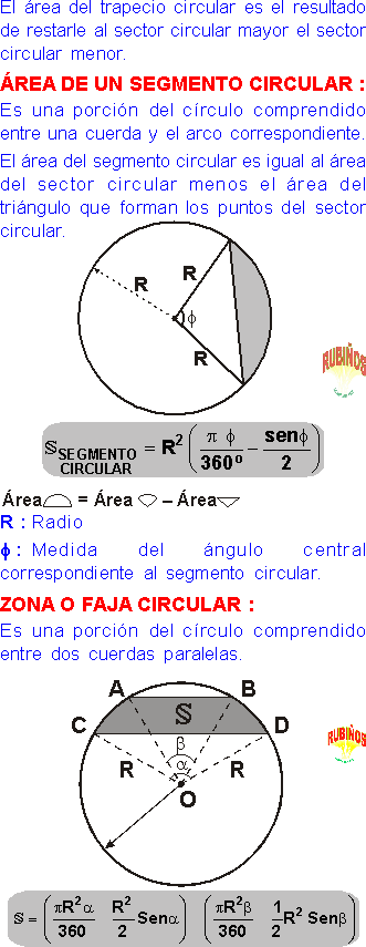 AREAS DE REGIONES CIRCULARES EJEMPLOS Y EJERCICIOS RESUELTOS DE ...