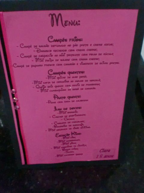 Le Petit Doçuras e Design: Menu - Festa 15 Anos