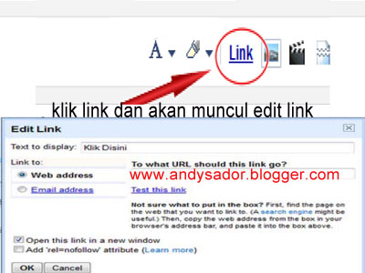 belajar bersama si montel: cara membuat tulisan klik disini atau ...