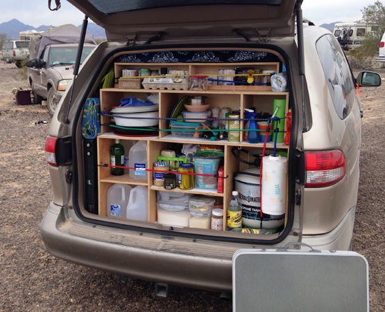 Rolling Steel Tent: Minivan pantry