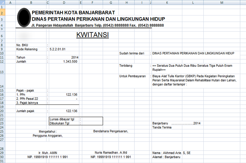 MACRO IN EXCEL: Membuat Kwitansi Bagian 2
