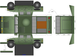 SP. Papel Modelismo: PaperCraft Hummer H1 Militar