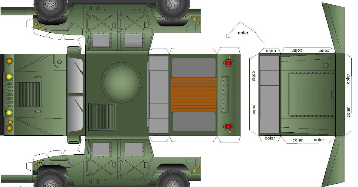 SP. Papel Modelismo: PaperCraft Hummer H1 Militar