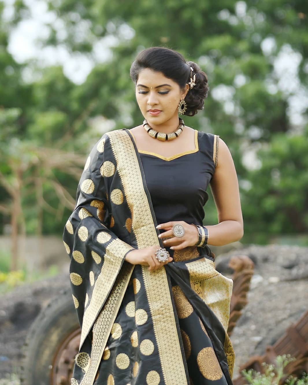Serial Actress Rachitha Dinesh Cute In Black Dress Pics