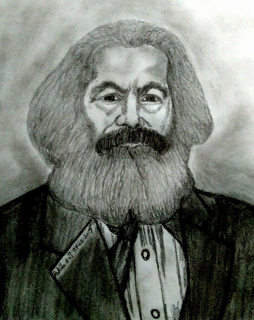 GOOGLE -My Own work on Google : PENCIL DRAWING - KARL MARX