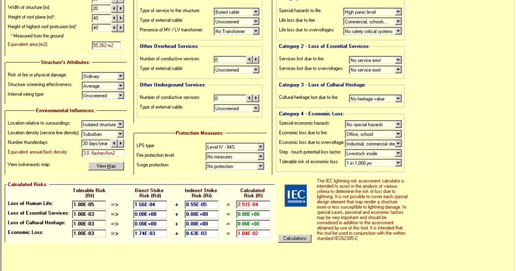 Lightning Solution: Phần Mềm IEC Risk Assessment Calculator