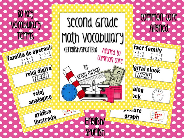 The Second Grade Superkids: Math Vocabulary Cards