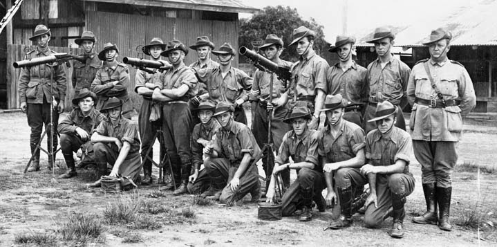 World War II History: Australian soldiers marching.