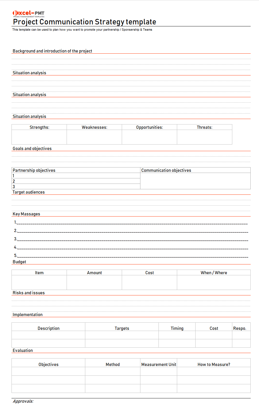 Project Communications Strategy Template | Project management - Project ...