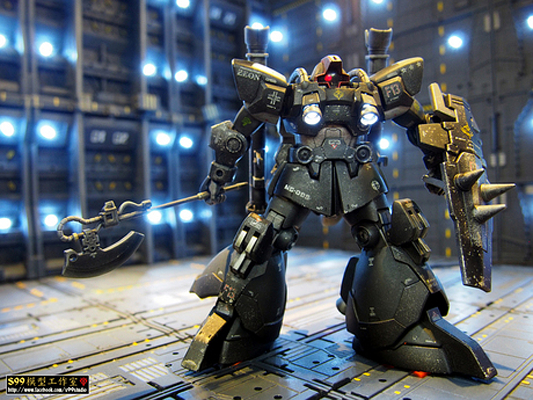GUNDAM GUY: HGBF 1/144 Dom R35 - Customized Build w/ LEDs