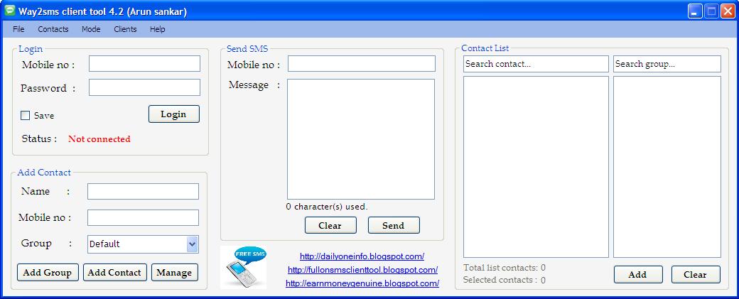 Way2SMS Desktop Client Working 100 %